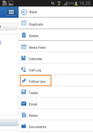 How do I Create Follow Up in Mobile CRM App?