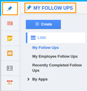 How do I view Follow Ups based on Apps?