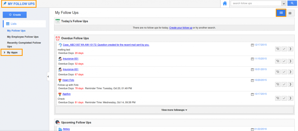 How do I filter my follow ups?