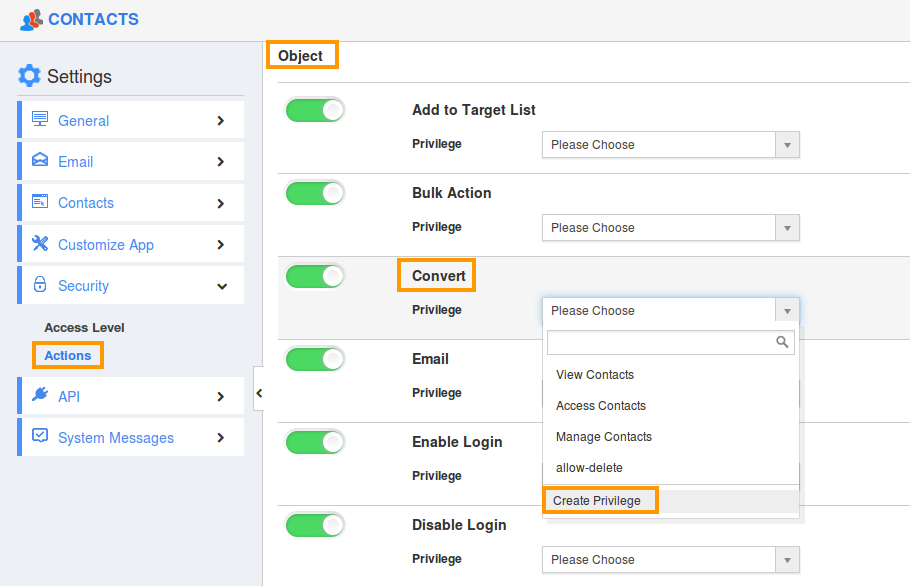 How do I allow my users for converting an Contact?
