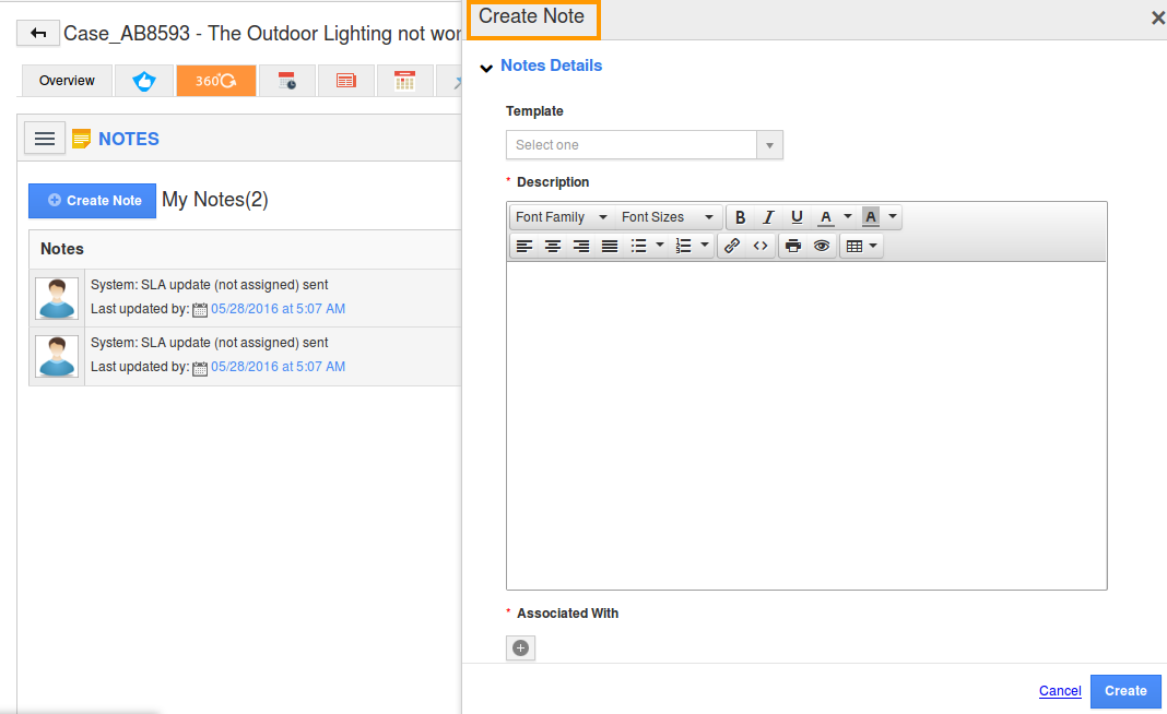 How to share notes with customer