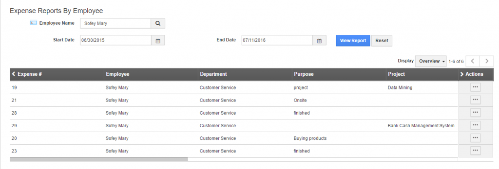 Reports Activities in Expense Reports - Apptivo Blog