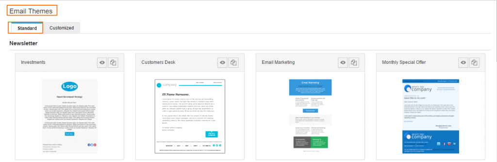 Email Themes & Templates Settings in Campaigns App - Apptivo