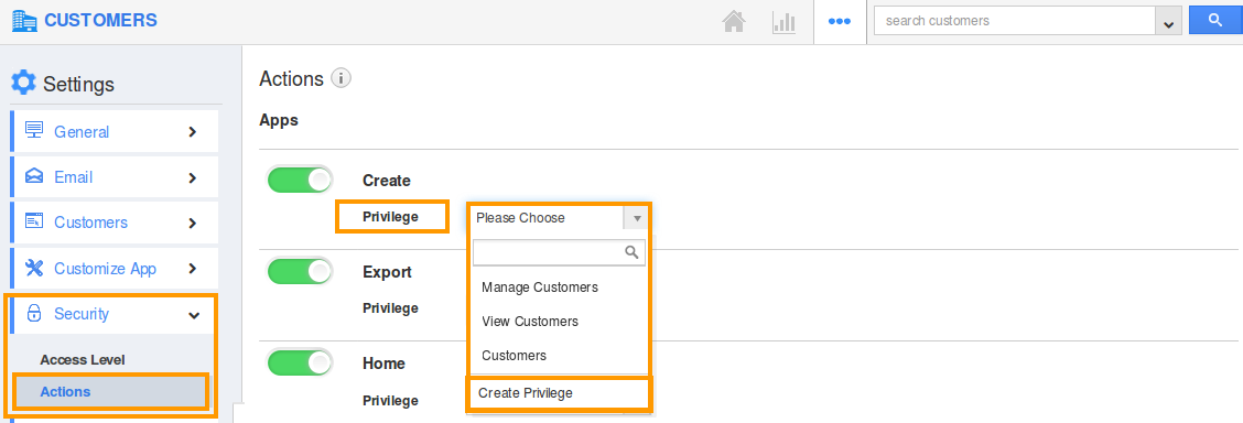 How can I Give Permissions to Users to Create a Customers?