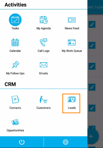 How do I Access Leads App in the Mobile CRM App?