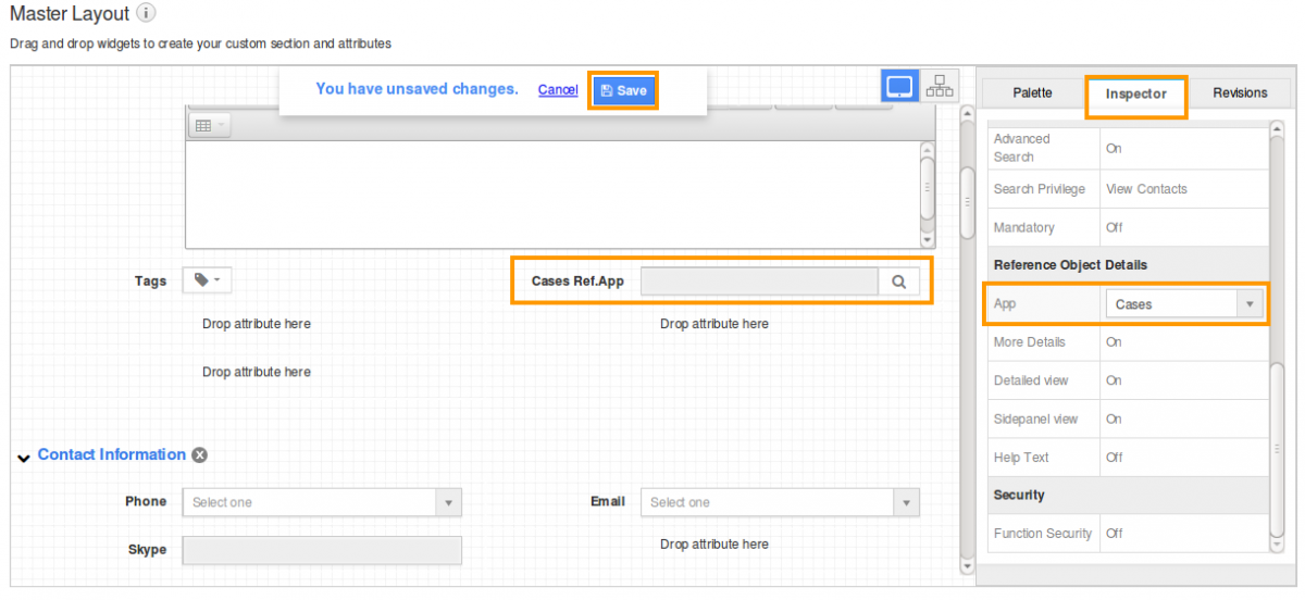 How to Create Reference App Attributes in Contacts App?