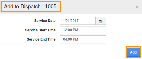 View Dispatch Calendar of Scheduled Work Orders
