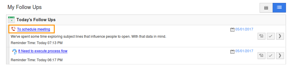 How do I schedule Follow Up for a Call Log?