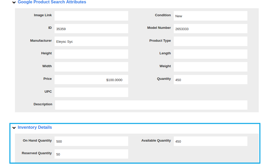 How can I View the Inventory Quantity in the Items App?